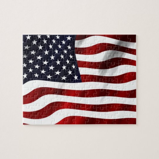 Waving American Flag Jigsaw Puzzle | Zazzle.com