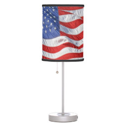 Waving American Flag Patriotic Table Lamp | Zazzle