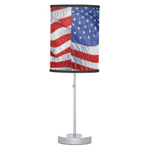 Waving American Flag Patriotic Table Lamp | Zazzle