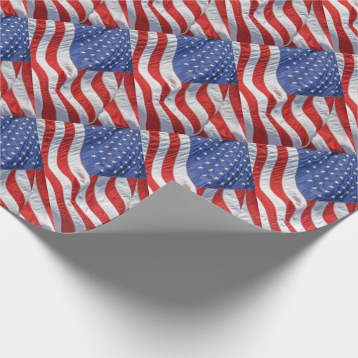 Waving American Flag Patriotic Wrapping Paper | Zazzle