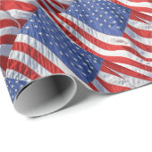 Waving American Flag Patriotic Wrapping Paper | Zazzle