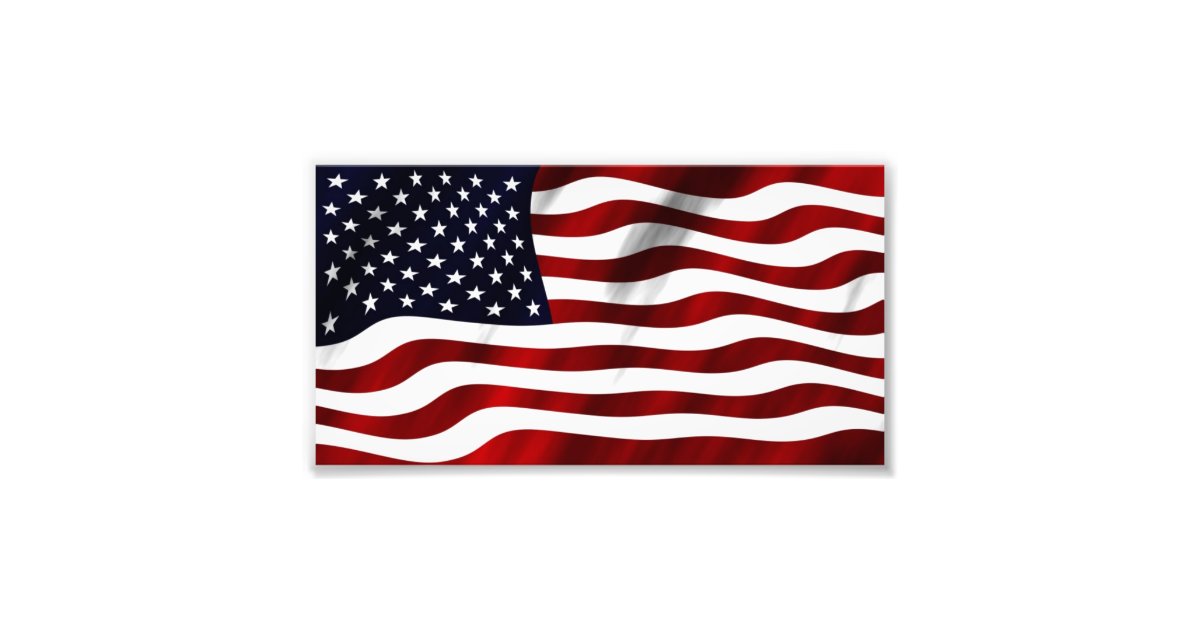 Waving American Flag Photo Print | Zazzle
