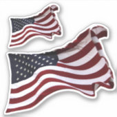 Waving American Flag Sticker | Zazzle