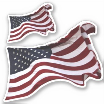 Waving American Flag Sticker | Zazzle