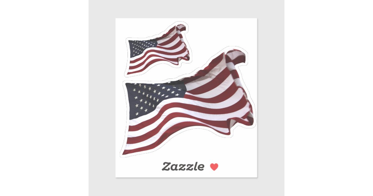 Waving American Flag Sticker | Zazzle