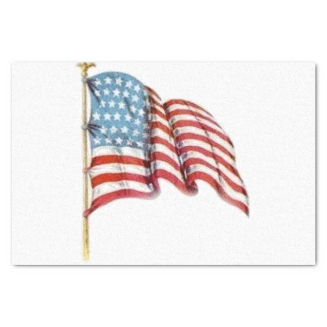 Waving American Flag Tissue Paper | Zazzle
