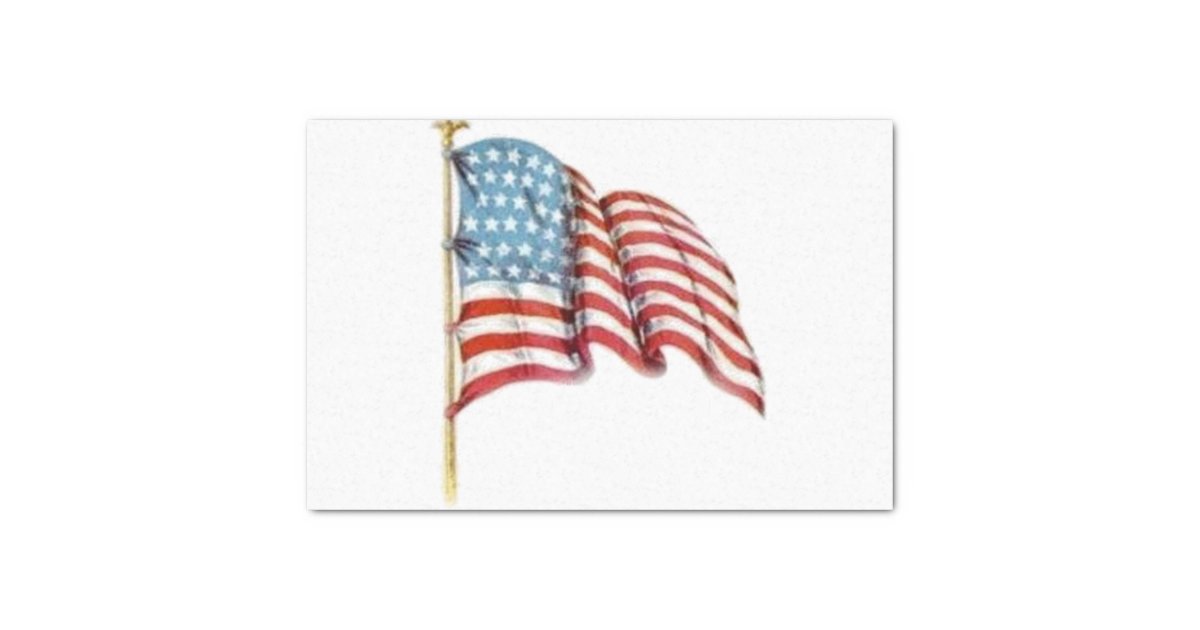 Waving American Flag Tissue Paper | Zazzle