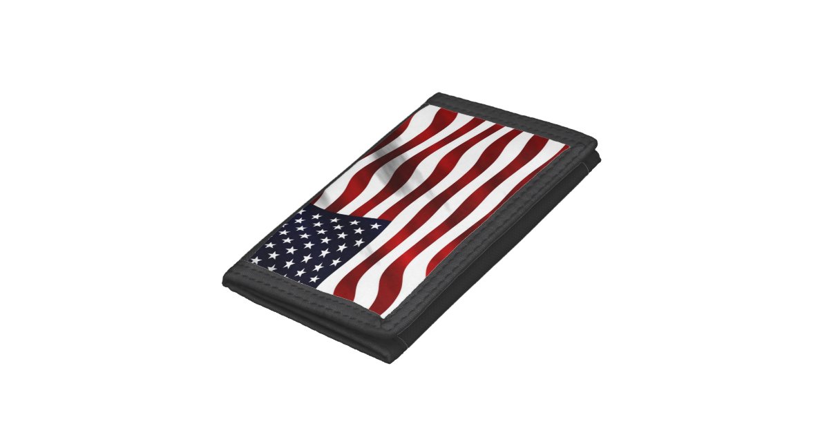 Waving American Flag Trifold Wallet | Zazzle