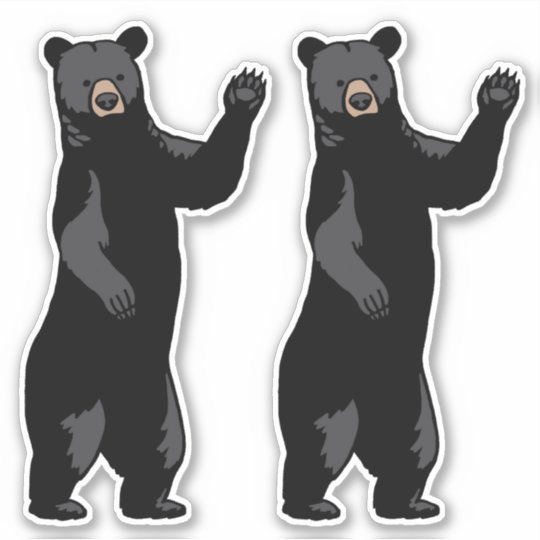Waving Bears Say Hello Sticker | Zazzle.com