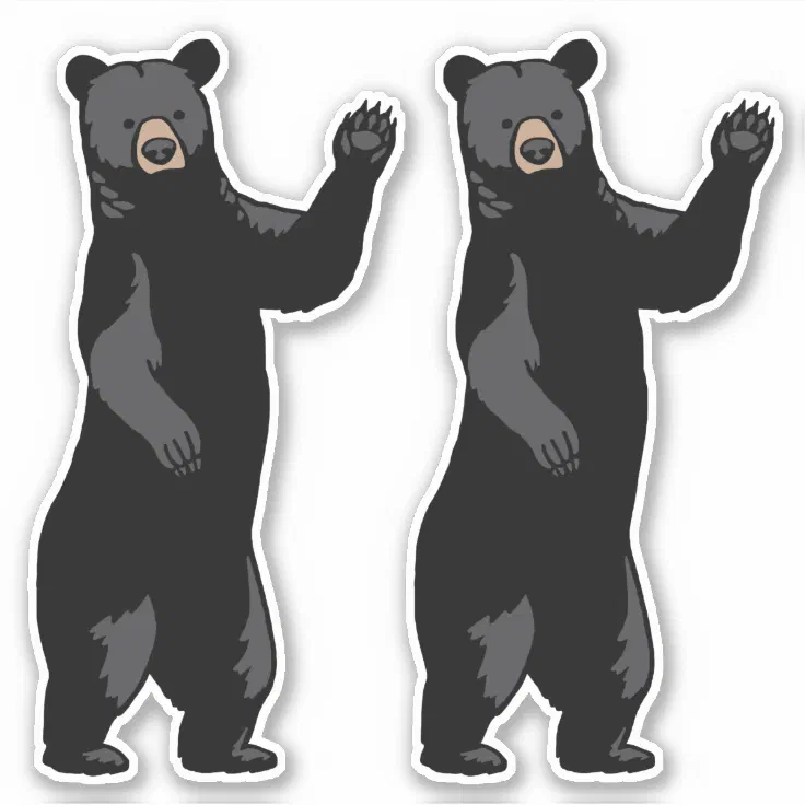 Waving Bears Say Hello Sticker | Zazzle