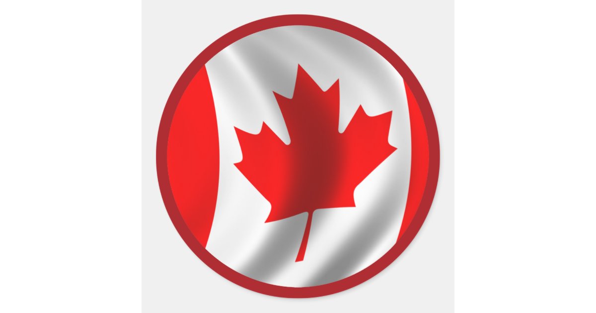 Waving Canadian Flag Classic Round Sticker | Zazzle