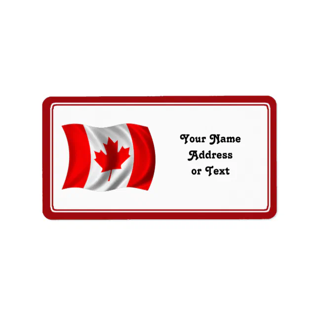 Waving Canadian Flag Label | Zazzle