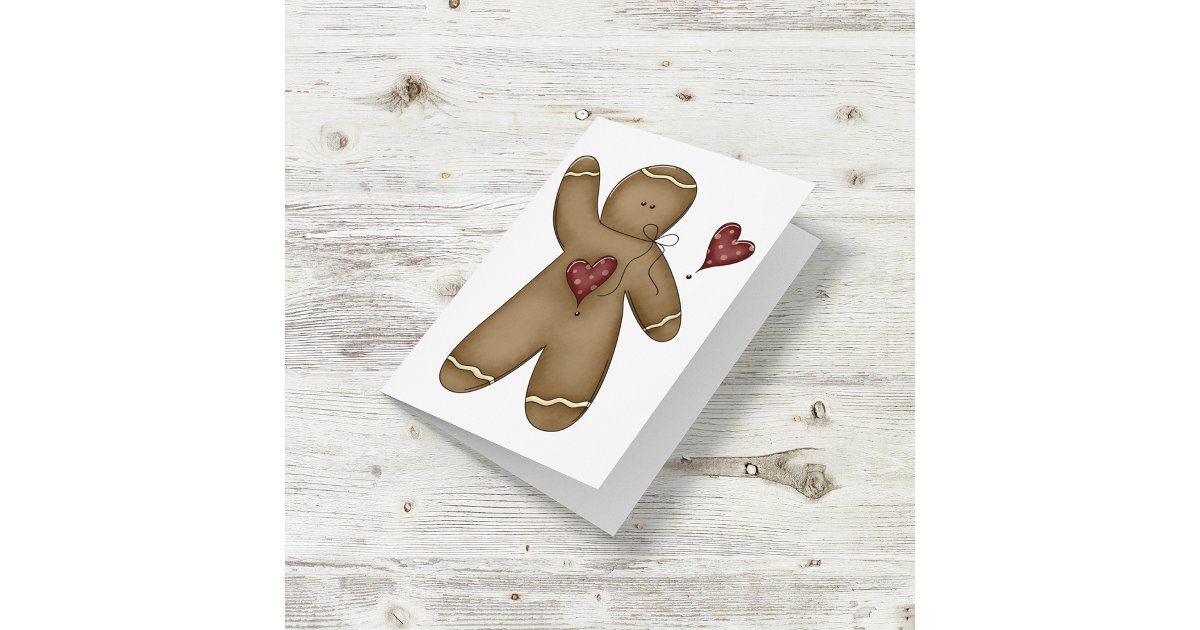 Waving Gingerbread Man Card | Zazzle