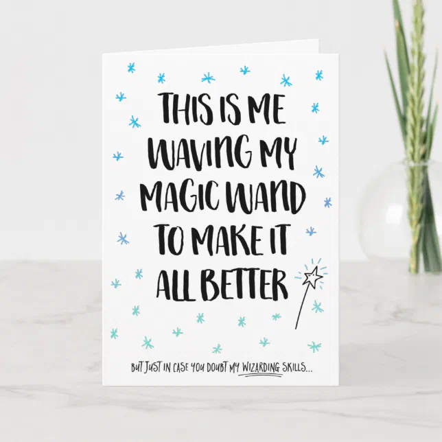 Waving Magic Wand Feel Better Get Well Soon Card | Zazzle
