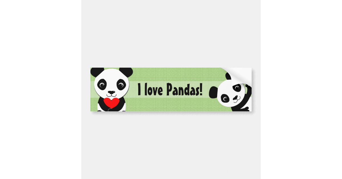 Waving Panda Bumper Sticker | Zazzle