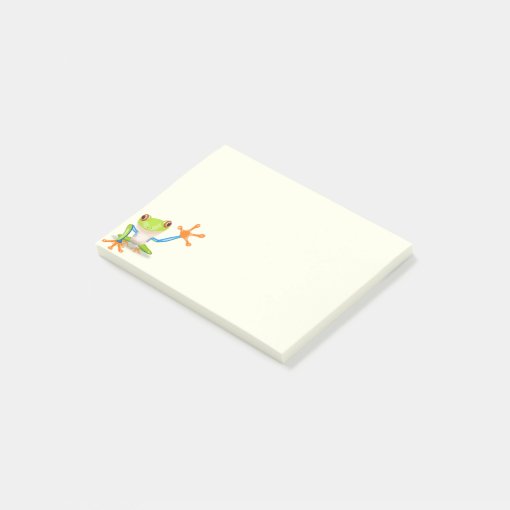 Waving red eyed tree frog illustration post-it notes | Zazzle