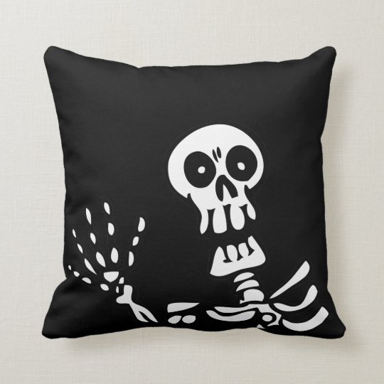 Waving Skeleton Halloween Throw Pillow | Zazzle.com