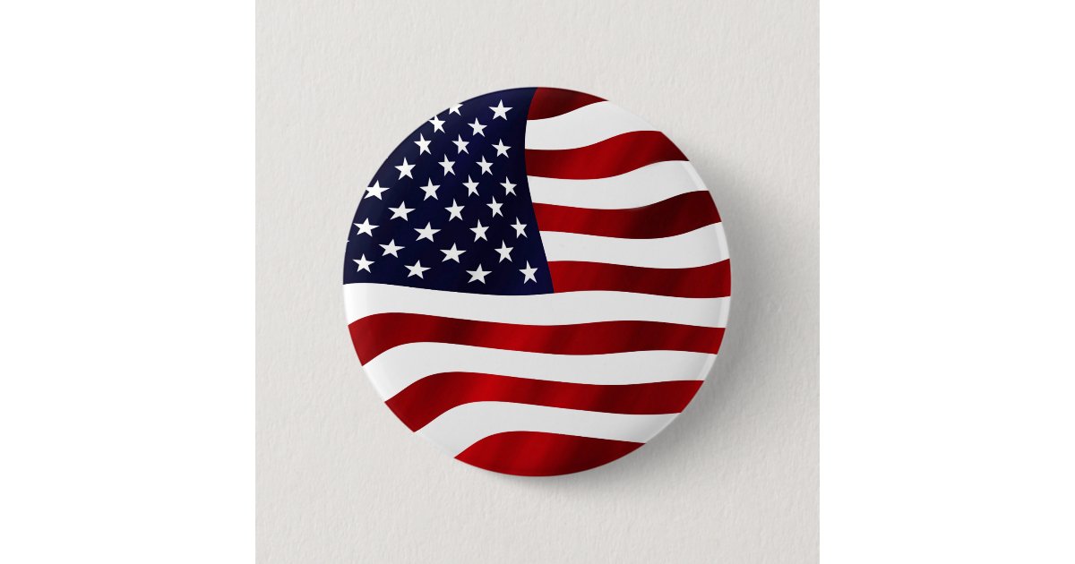 Waving U. S. Flag Button | Zazzle