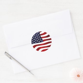 Waving US Flag Classic Round Sticker | Zazzle