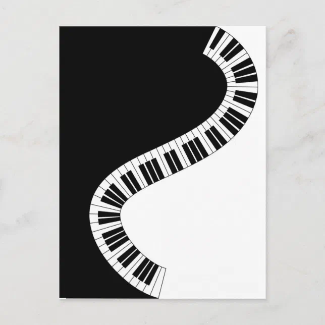 Wavy Curved Piano Keyboard Postcard | Zazzle