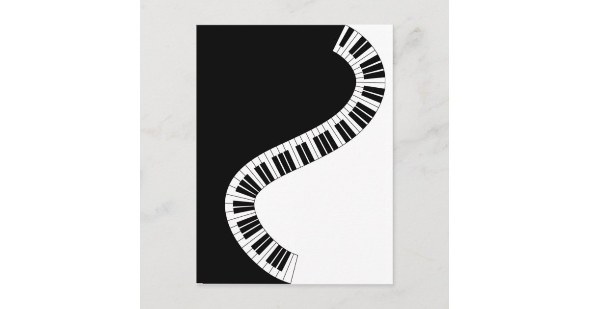 Wavy Curved Piano Keyboard Postcard | Zazzle
