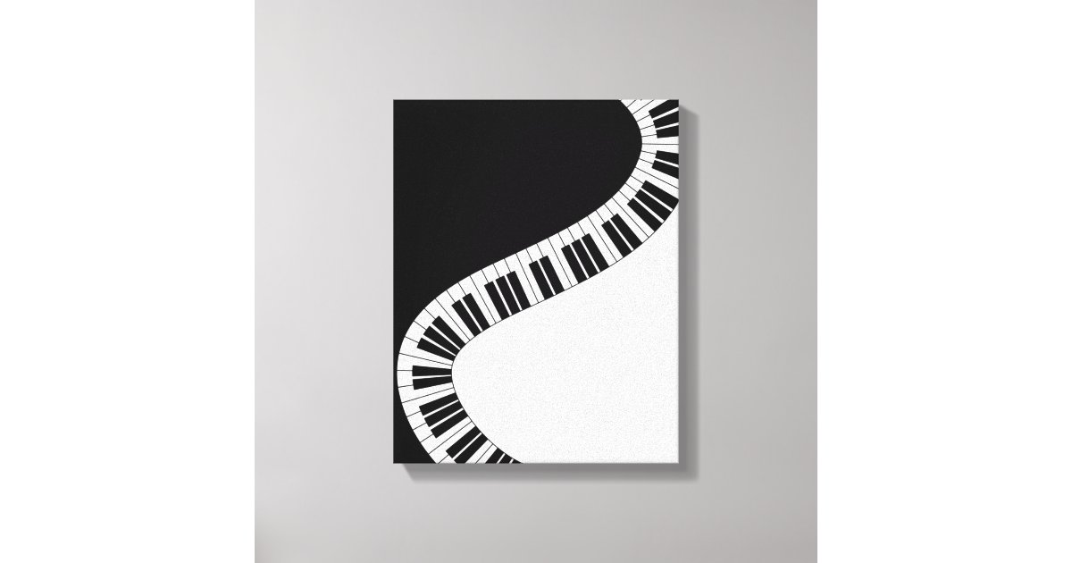 Wavy Curved Piano Keys Canvas Print | Zazzle