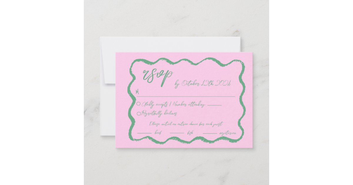 Wavy Hand Drawn Scribble Squiggle RSVP Card | Zazzle