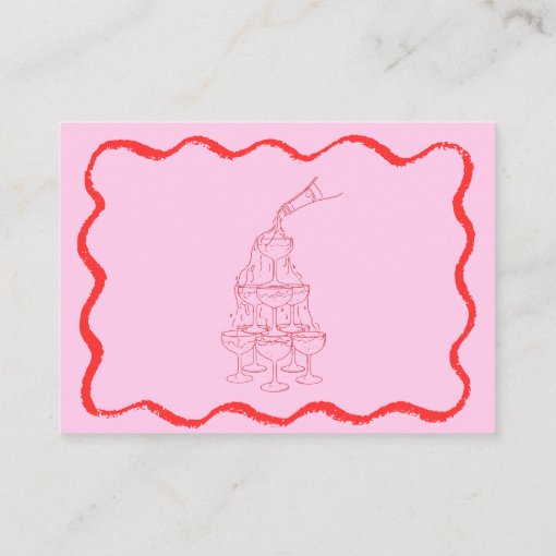 Wavy Hand Drawn Scribble Squiggle RSVP Wedding Enclosure Card | Zazzle