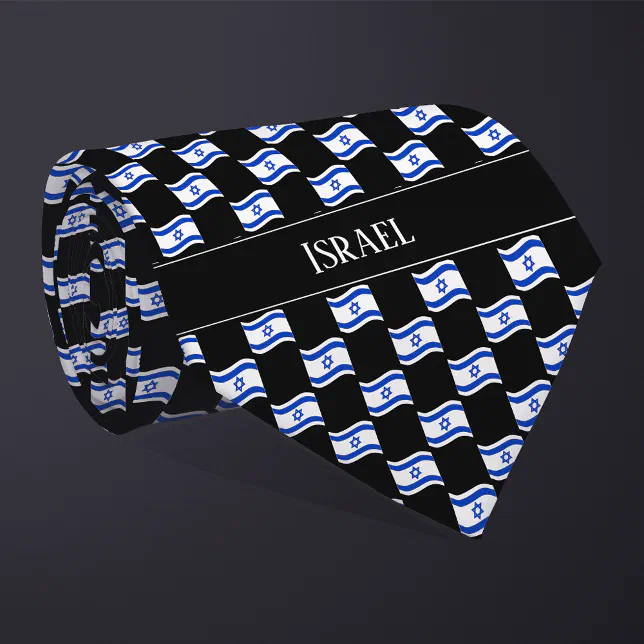 Wavy Israel Flag Pattern Neck Tie | Zazzle