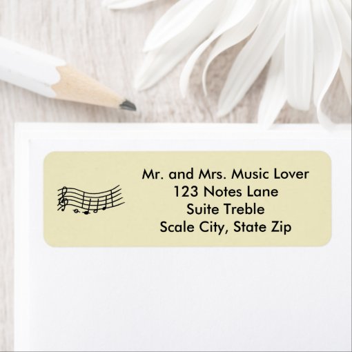 Wavy Music Notes Scale Address Labels | Zazzle