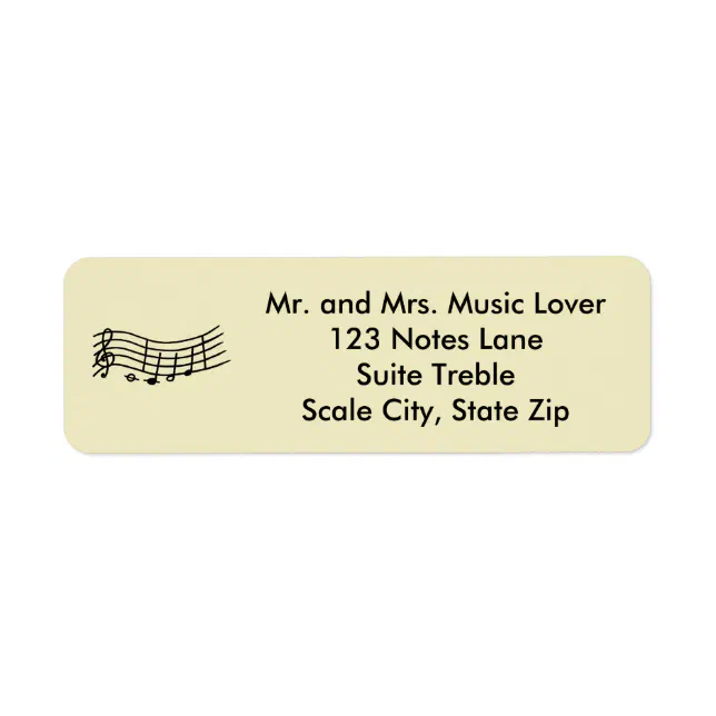 Wavy Music Notes Scale Address Labels | Zazzle