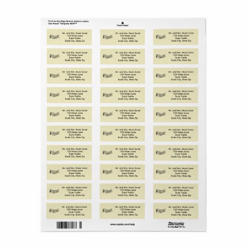 Wavy Music Notes Scale Address Labels | Zazzle