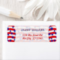 Wavy Patriotic Blue Stars Over Red & White Stripes Label | Zazzle