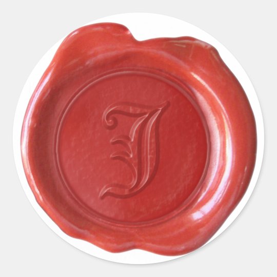 Wax Seal Monogram - Red - Old English - Letter J | Zazzle.com