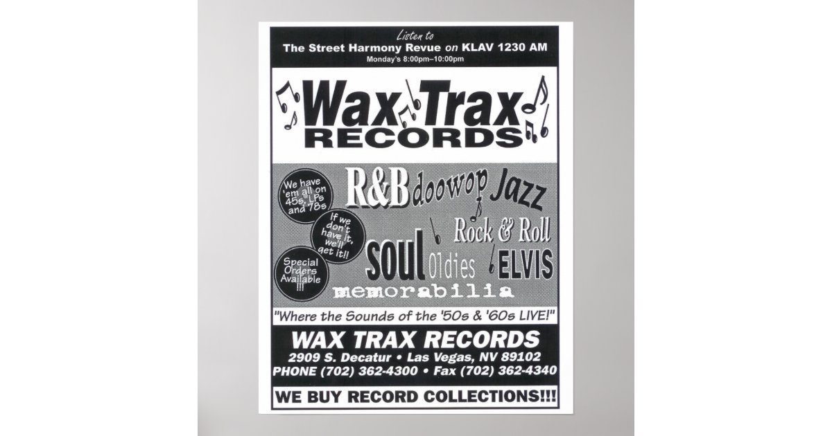 Wax Trax Records Poster Zazzle