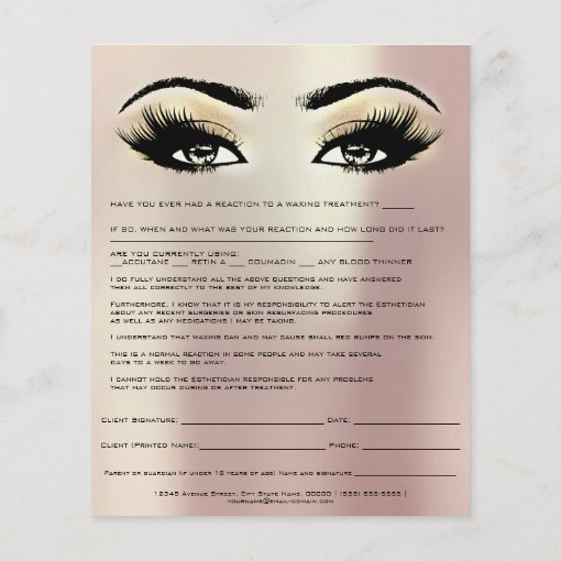 Waxing Depilation Liability Waiver Release Form 1 Flyer | Zazzle