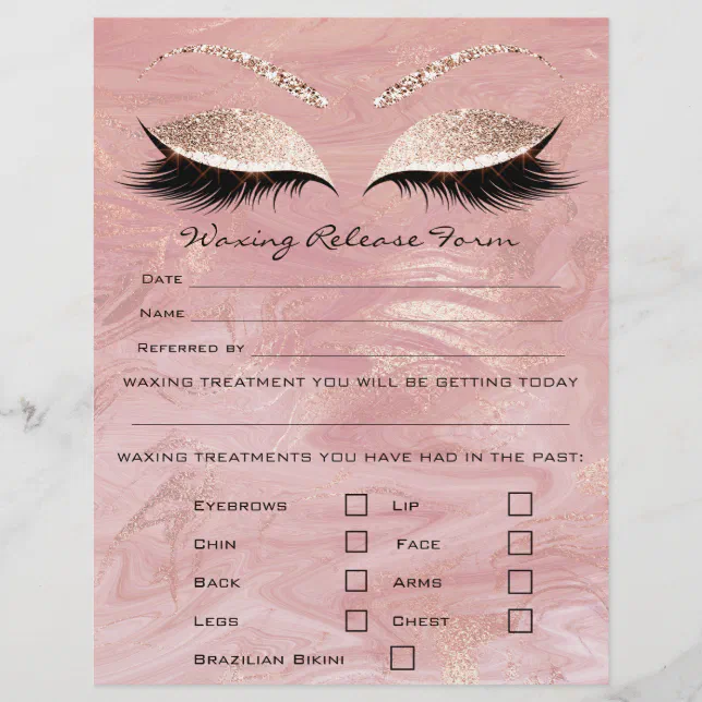 Waxing Depilation Liability Waiver Release Form Flyer | Zazzle
