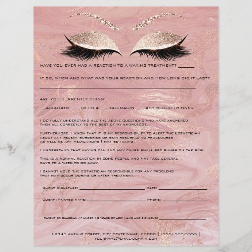 Waxing Depilation Liability Waiver Release Form Flyer | Zazzle