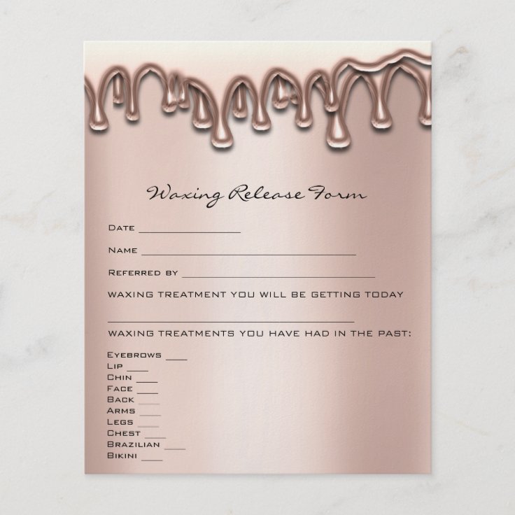 Waxing Depilation Liability Waiver Release Form Flyer | Zazzle