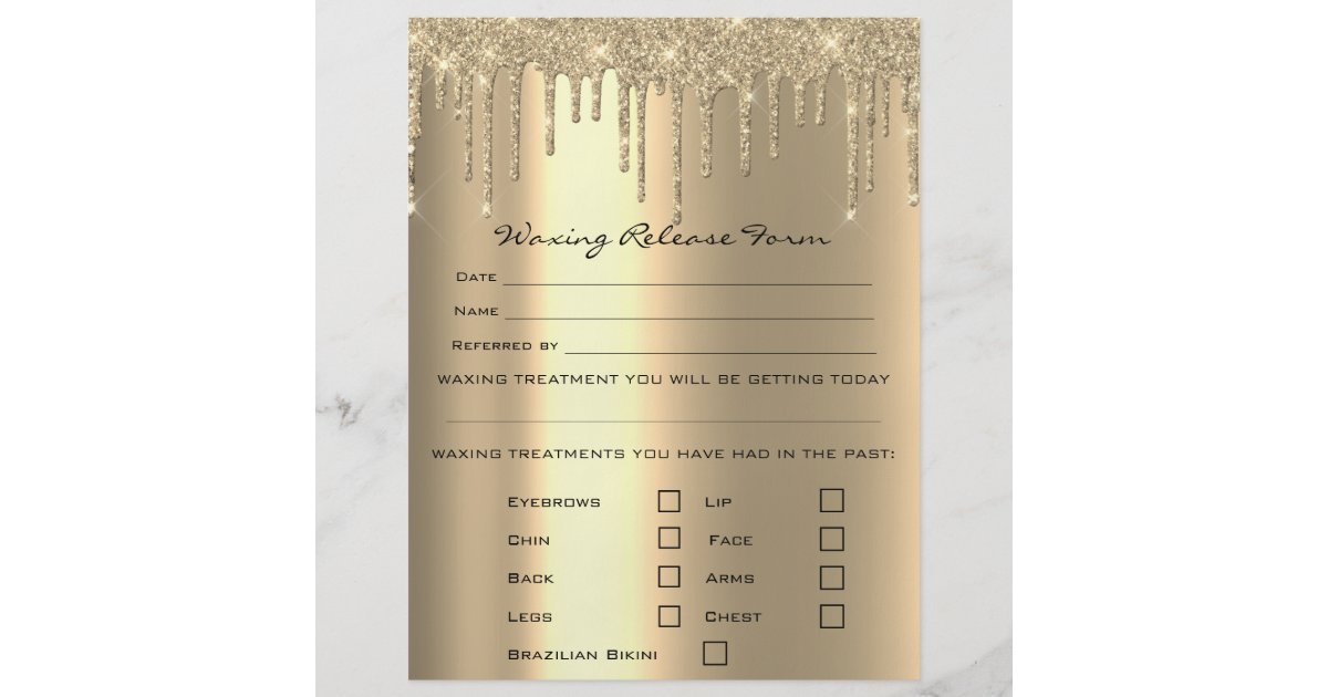 Waxing Depilation Liability Waiver Release Form Wo Flyer | Zazzle