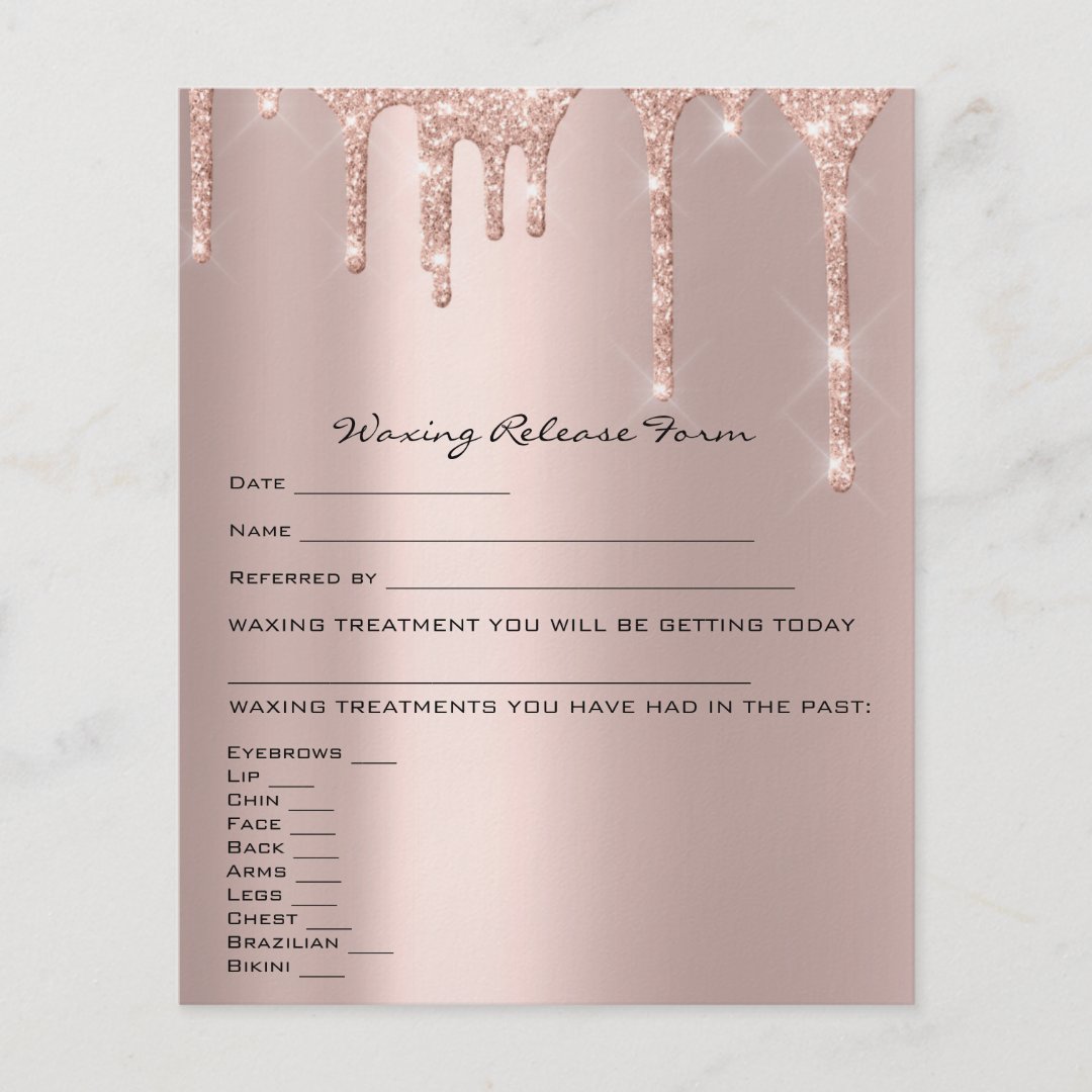 Waxing Liability Waiver Release Form Spark Rose Flyer | Zazzle