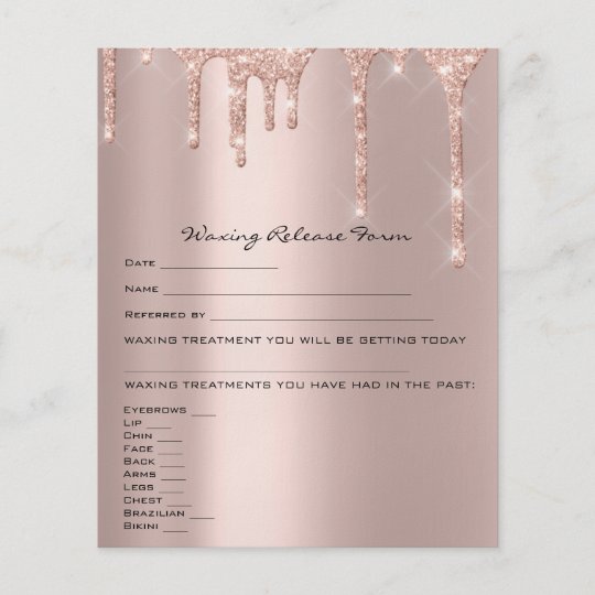 Waxing Liability Waiver Release Form Spark Rose Flyer | Zazzle.com