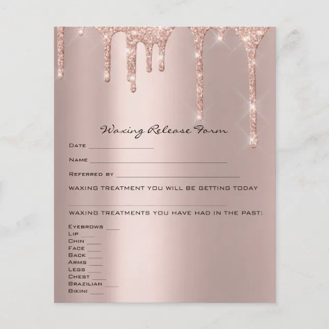Waxing Liability Waiver Release Form Spark Rose Flyer | Zazzle