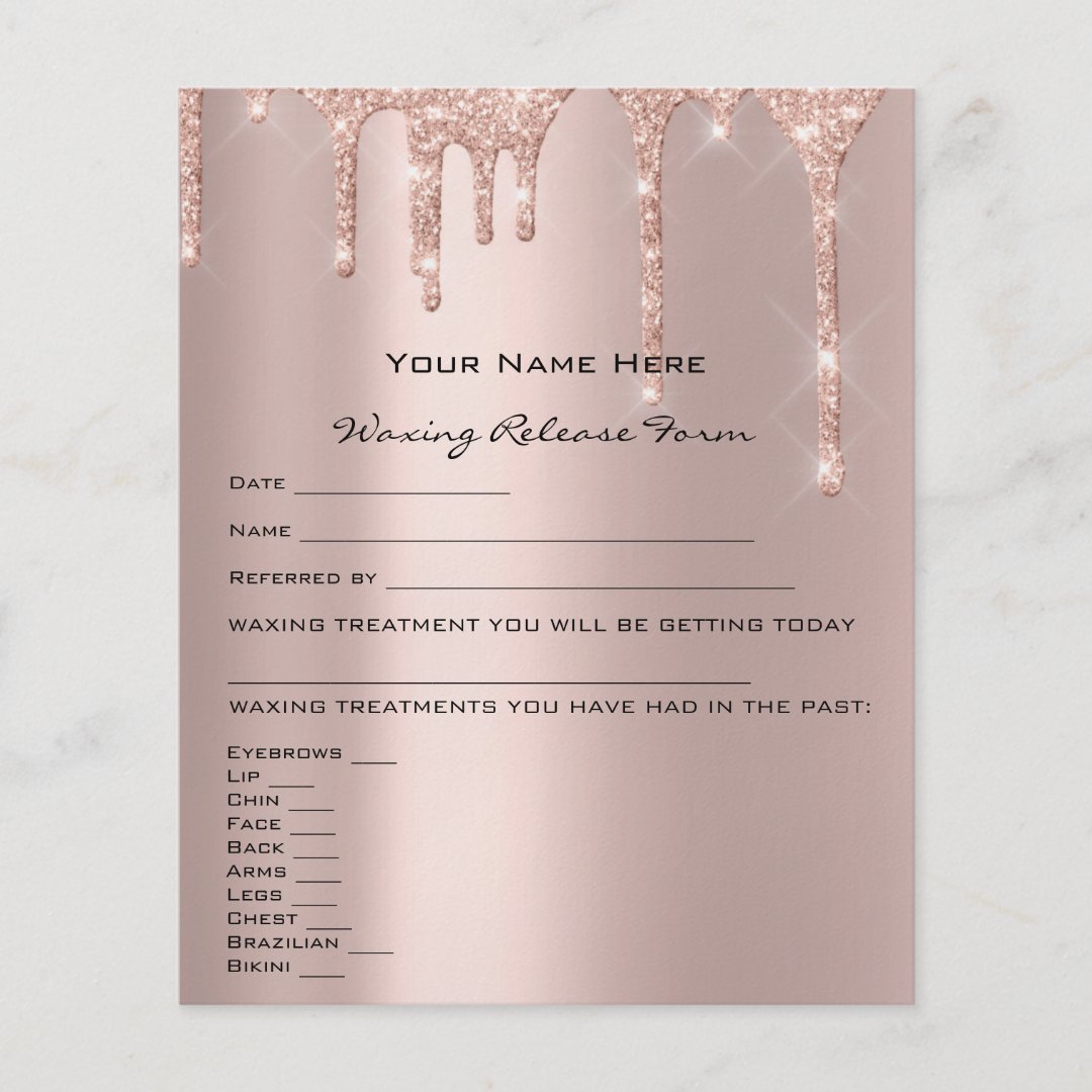 Waxing Liability Waiver Release Form Sparky Rose Flyer | Zazzle