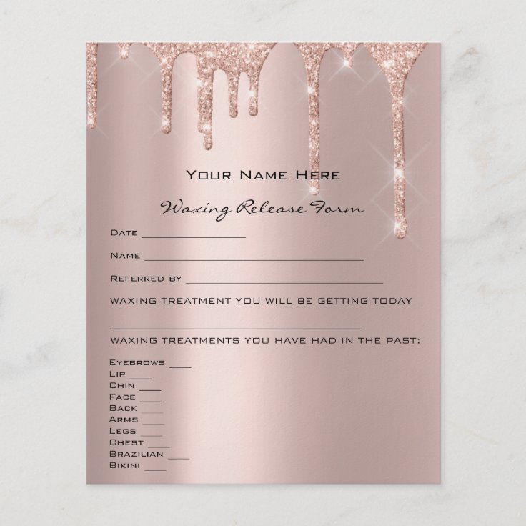 Waxing Liability Waiver Release Form Sparky Rose Flyer | Zazzle