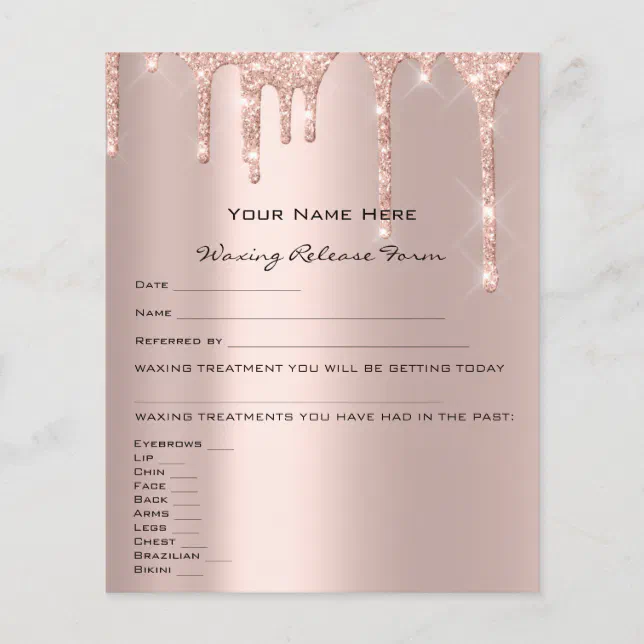 Waxing Liability Waiver Release Form Sparky Rose Flyer | Zazzle