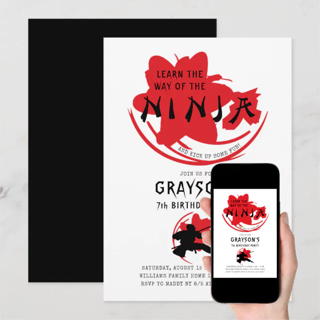 Way of the Ninja Birthday Party Invitation | Zazzle
