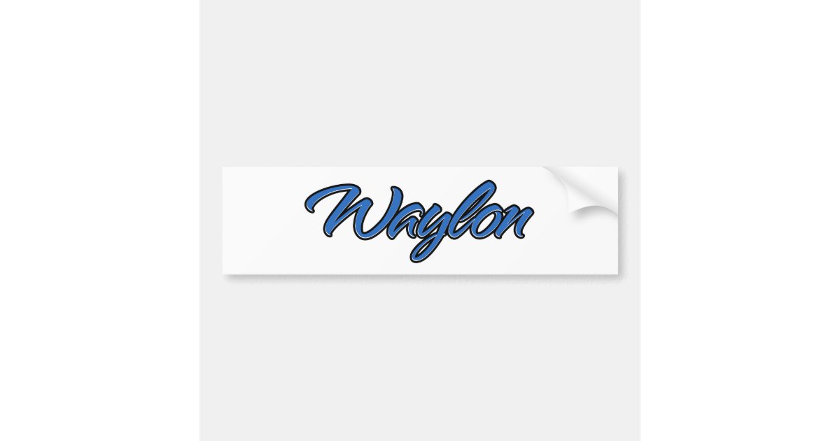 Waylon Name blue Aufkleber Sticker Autoaufkleber | Zazzle