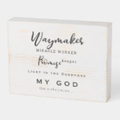 Waymaker Promise Keeper Miracle Worker Christian Wooden Box Sign | Zazzle