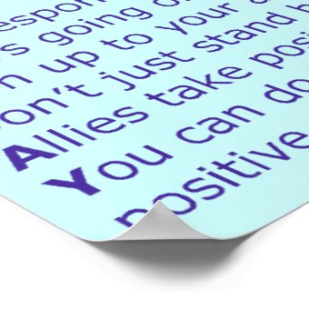 Ways to Be an Upstander Poster | Zazzle